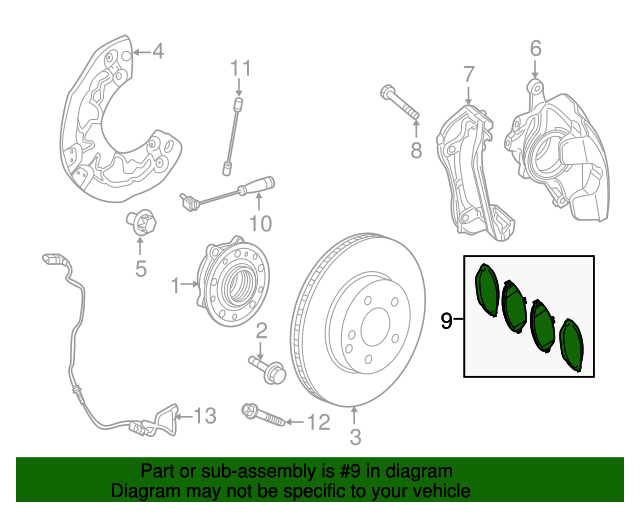 2016-2023 Mercedes-Benz Disk Brake Pad Front 000-420-90-03 | Mid ...