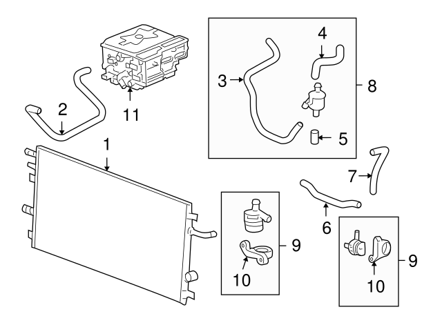 2008-2013 GM Generator Control Module Coolant Radiator 25936904 GM ...