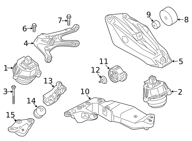 22326860533 - 2017-2024 BMW Trans Mount (22-32-6-860-533) | BMW of ...
