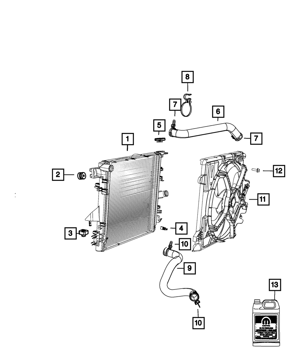 2012-2018 Jeep Radiator Outlet Hose 55111395AE | Mopar.com National eStore