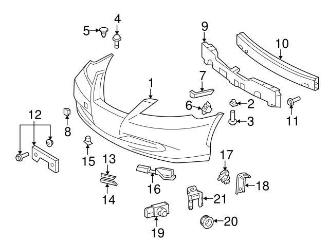 2007-2012 Lexus ES350 Bumper Cover Stay 52145-33050 | AutoNationParts.com