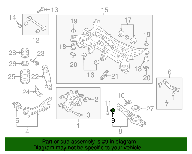 2014-2015 Kia Sorento Lower Control Arm Bushing 55215-2W000 | OEM Parts ...