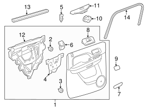 2007-2014 GM Ebony Rear Side Door Window Switch 22895547 | Capital ...