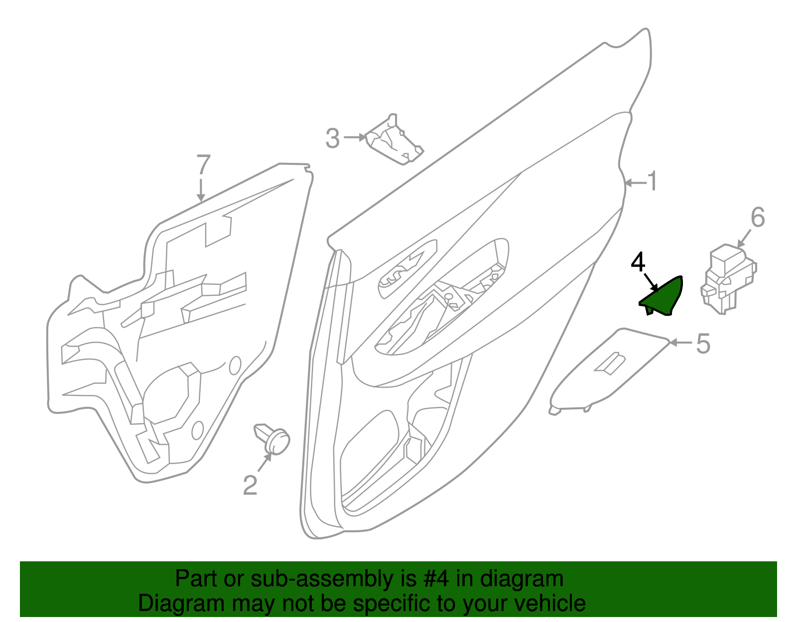 2015-2024 Nissan Murano Door Interior Trim Panel Cap 80955-5AA1B ...