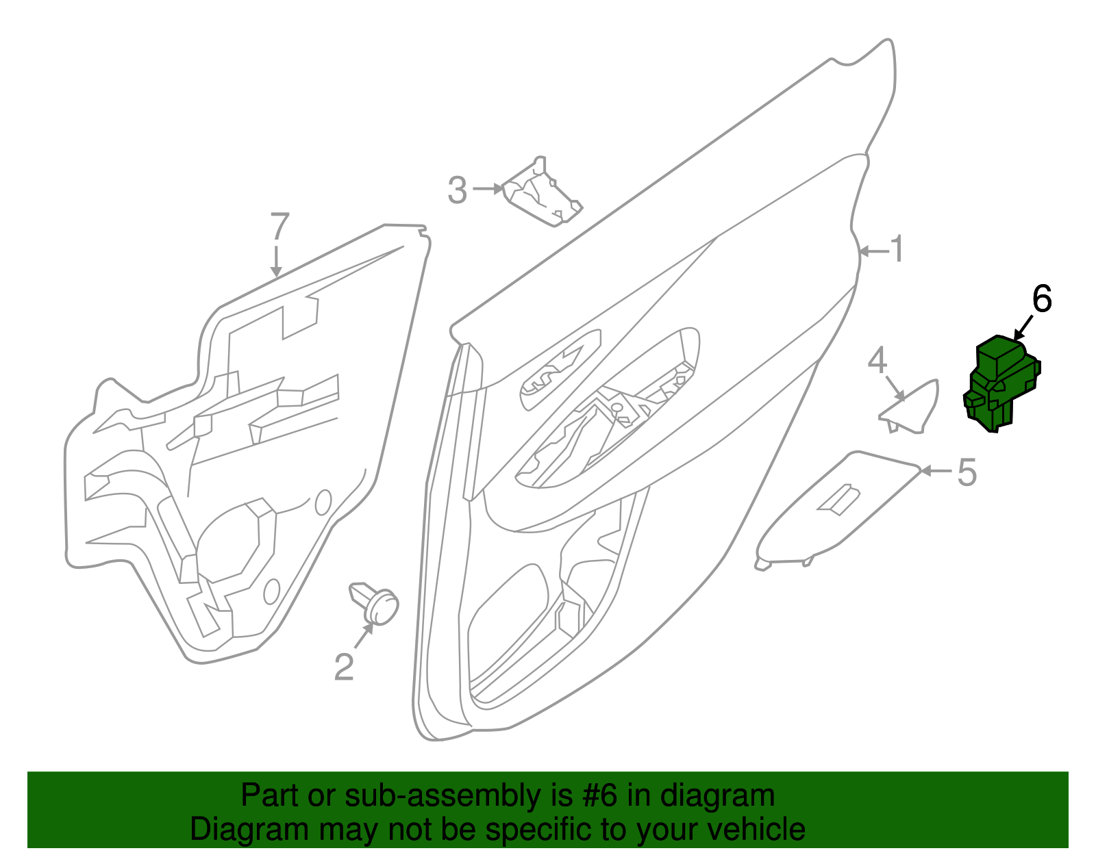 2015-2024 Nissan Murano Window Switch 25411-5AA2A | Bill Kay Nissan Parts