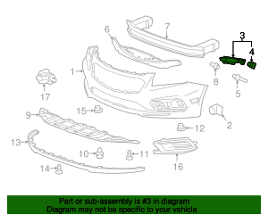 2011-2016 Chevrolet Passenger Side Front Bumper Fascia Guide 95328894 ...