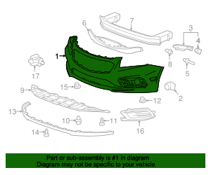 2015-2016 Chevrolet Front Bumper Cover 94525910 GM | GMPartsDirect.com