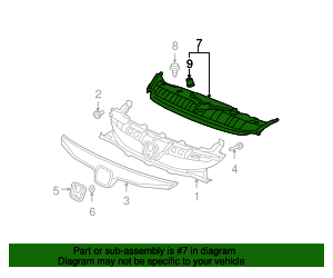 2006-2011 Honda Civic Cover, Front Grille 71125-SNA-A00 | OEM Parts Online