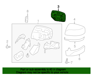 Genuine OEM Mirror Glass Part# 91039FL02A Fits 2017-2023 Subaru: Up To ...