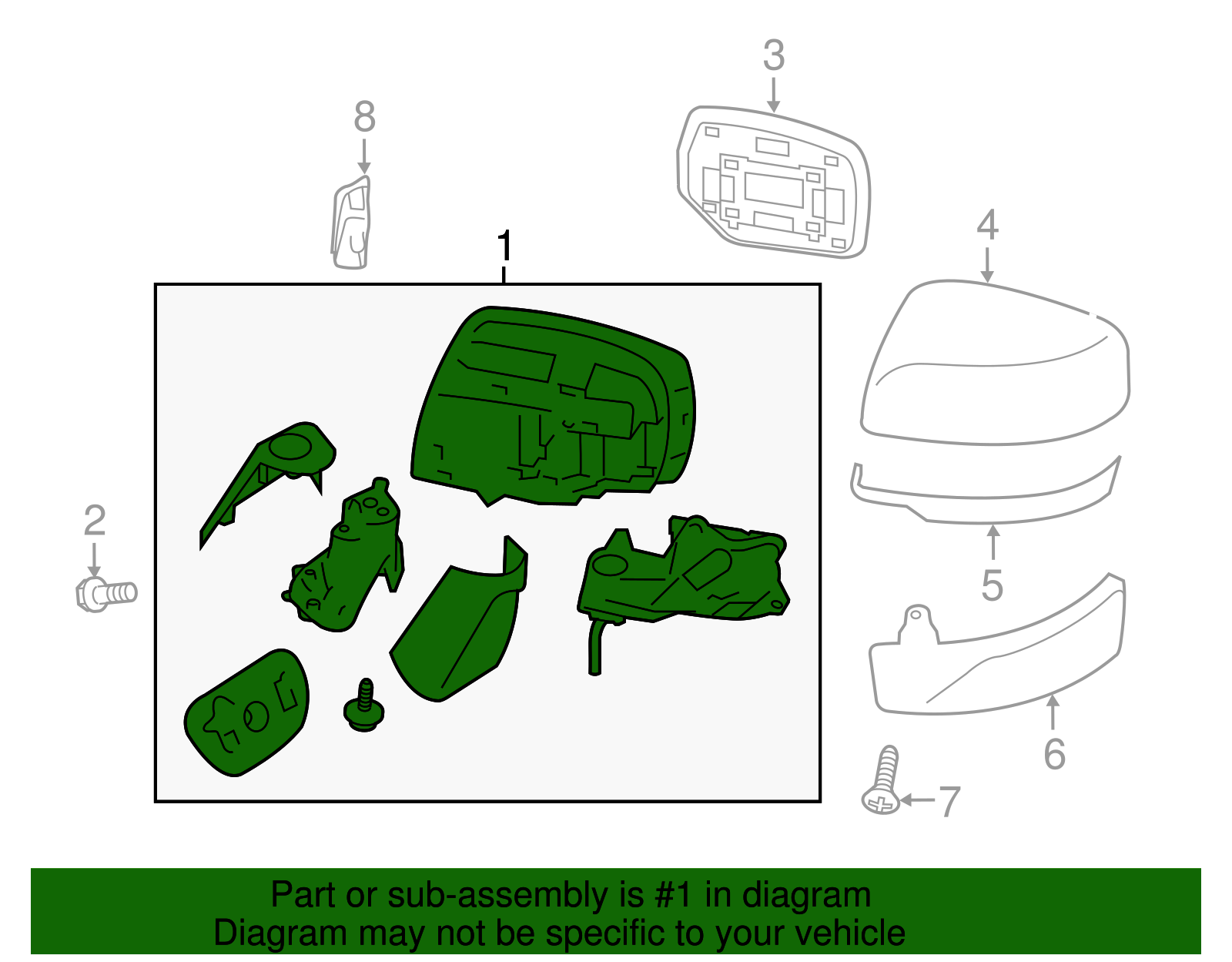 2017-2023 Subaru Impreza Mirror Assembly 91036FL07B | OEM Parts Online