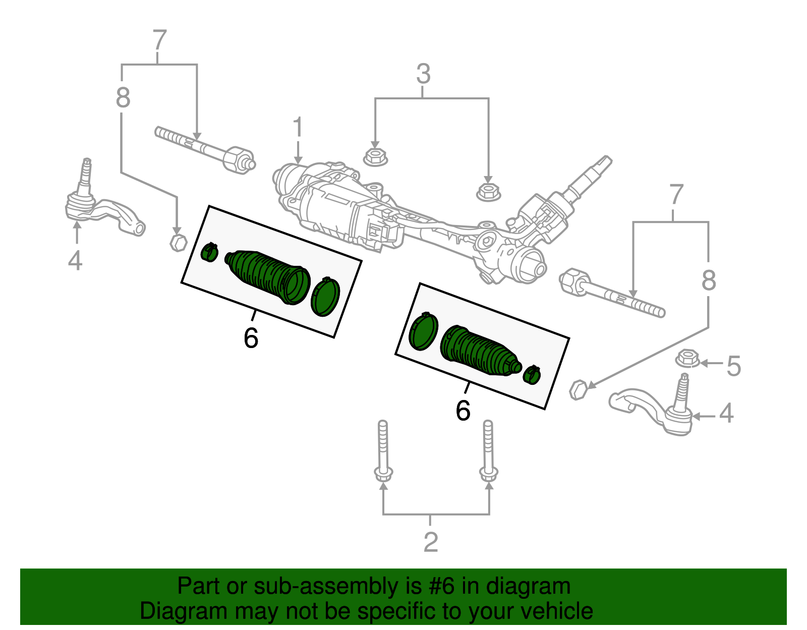 2013-2025 GM Rack and Pinion Boot Kit with Clamps 22789026 GM ...