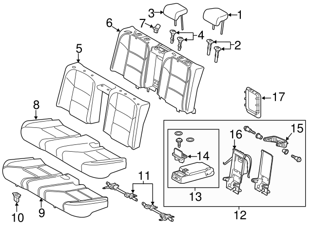 2017-2018 Lexus ES300h Armrest Assembly 72830-33G80-B1 | OEM Parts Online