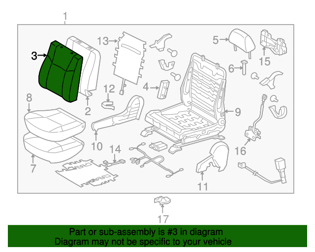 71073-04540-B0 - Seat Back Cushion Cover 2009-2011 Toyota Tacoma ...