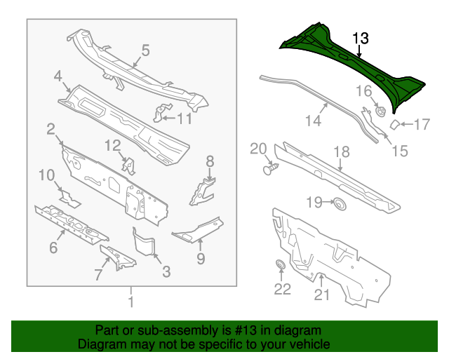 8V5-819-401-9B9 - Cowl Grille 2015-2020 Audi | Audi OEM Parts