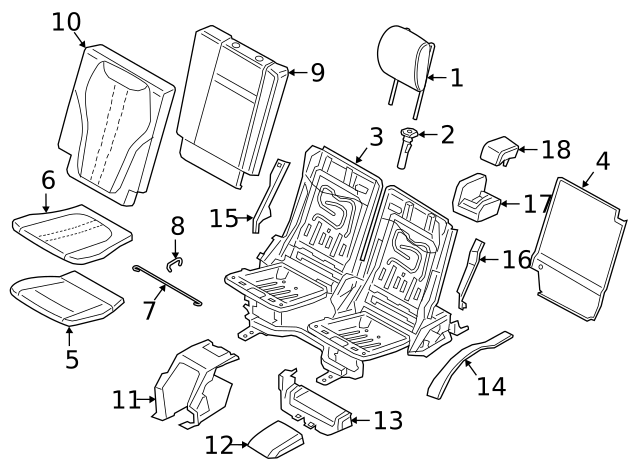 52307443467 - 2019-2023 BMW X5 Seat Cushion Pad (52-30-7-443-467) | BMW ...