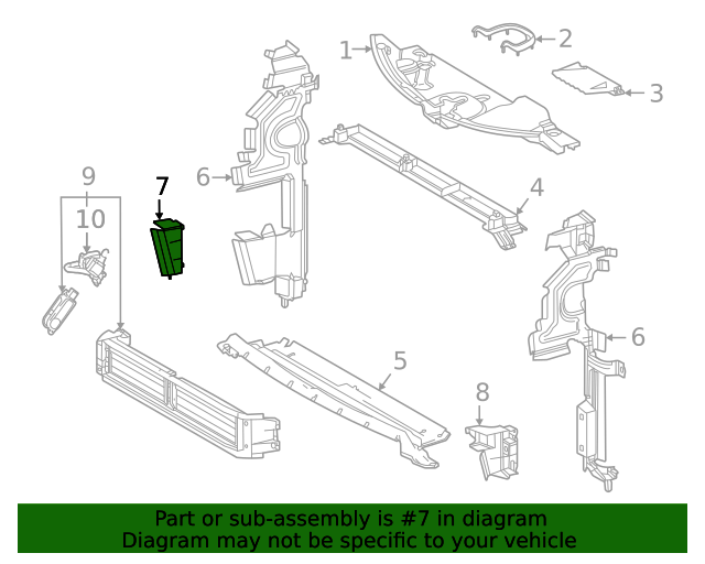 2021-2022 Toyota Sienna Radiator Support Air Deflector Bracket 16691 ...