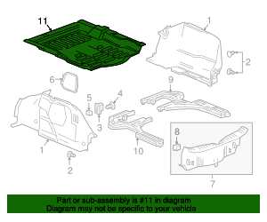 2016-2019 Chevrolet Cruze Black Rear Compartment Floor Panel Trim ...