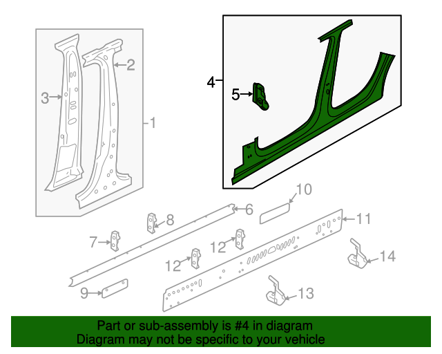 2020-2023 Audi A4 allroad Rocker Panel 8W9-809-847-D | Genuine Audi Parts