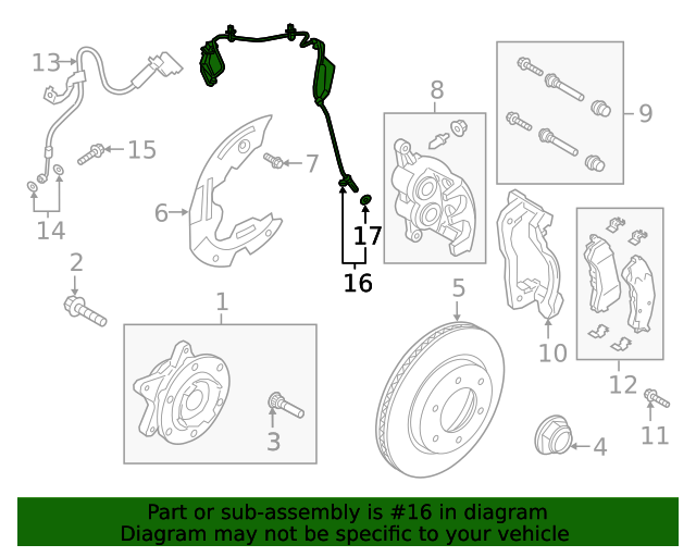 MB3Z-2C205-A - Front Speed Sensor - 2021 Ford Bronco | Lasco Auto Parts