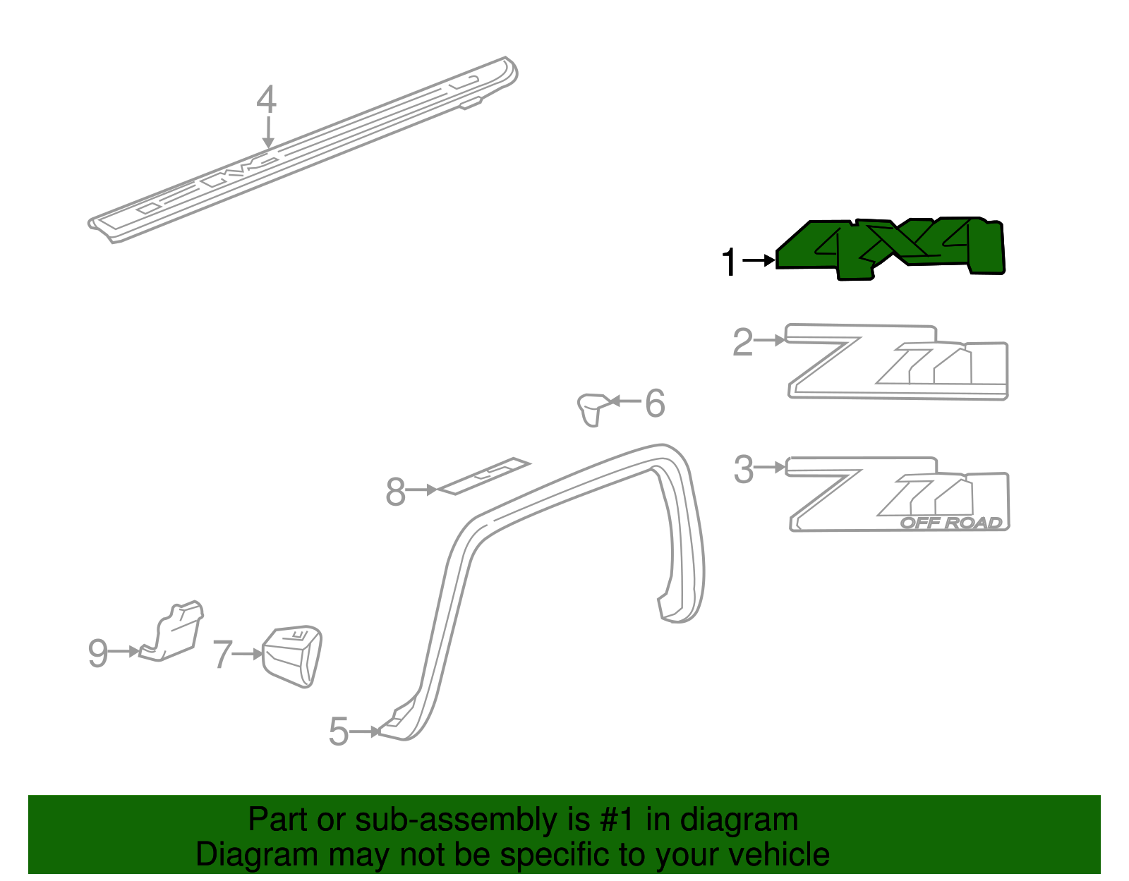 2018-2019 GM Pickup Box Side Decal 84297542 GM | GMPartsDirect.com