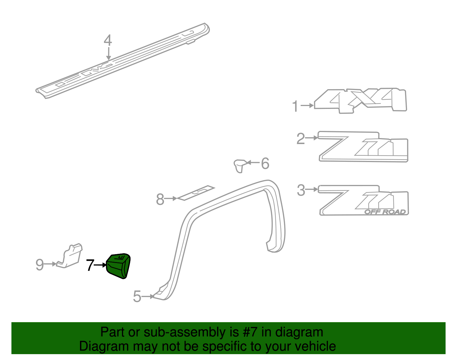2014-2019 Chevrolet Anthracite Rear Driver Side Tire Front Air ...