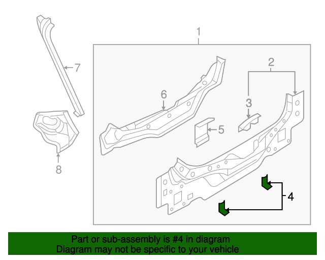 2004-2009 Mazda 3 Rear Body Panel Lower Bracket BP4K-70-753A ...
