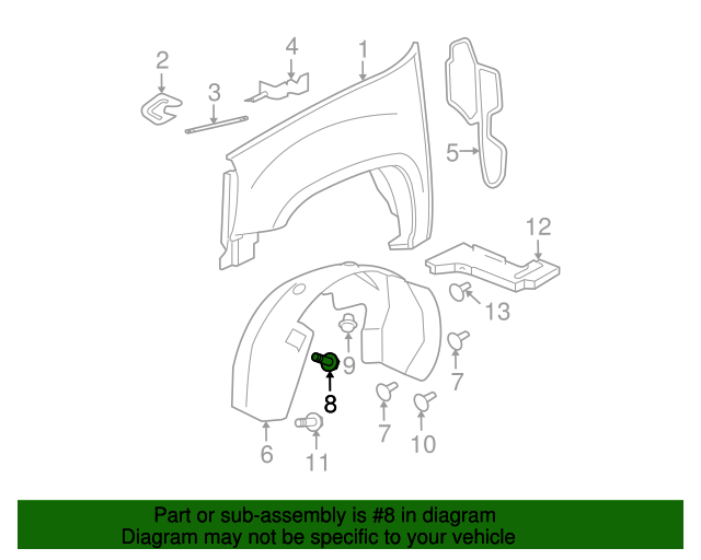2007-2020 GM Fender Liner Clip 11589181 | GMPartsNow