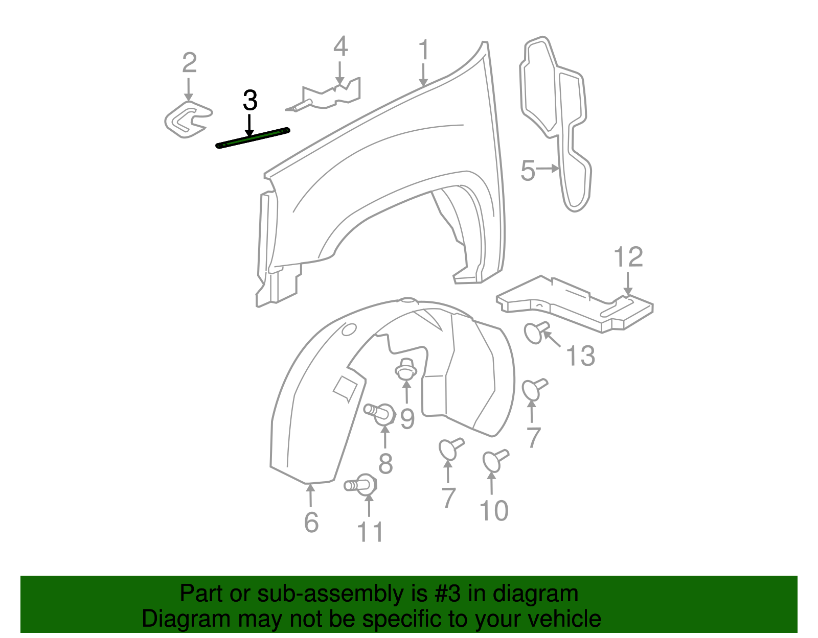 25815065 - OEM GM Fender Side Support | GMPartsCenter.net | GM Parts Center