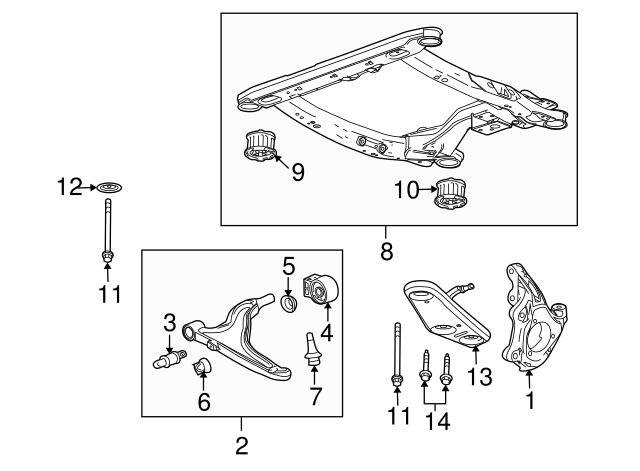 22980140 - Front Lower Suspension Control Arm Rear Bushing 2010-2016 ...