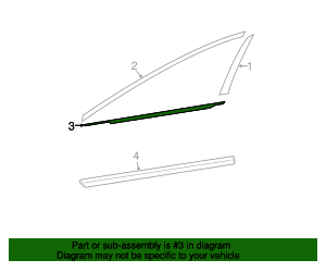80821-3TA0A - Door Belt Molding 2013-2018 Nissan Altima ...