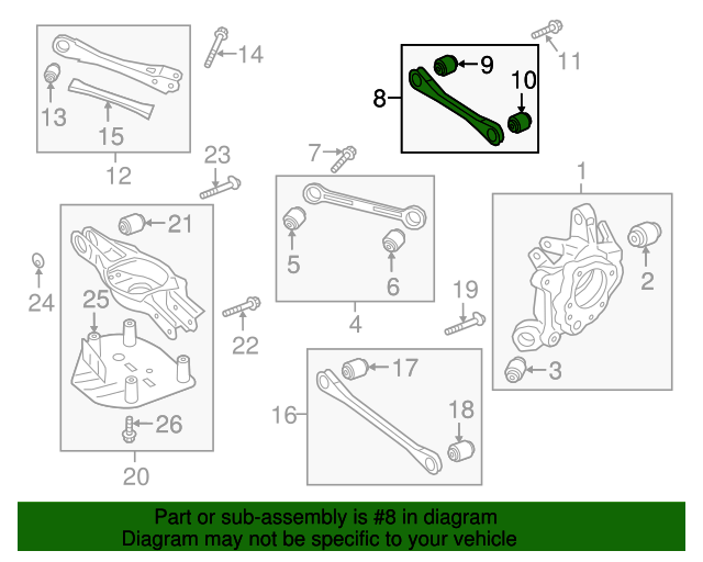 55130-J5000 - Rear Upper Control Arm 2018-2023 Kia Stinger | Kia Cheap ...
