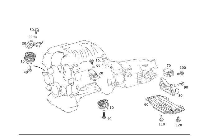 220-240-06-17 - Engine Mount 1998-2009 Mercedes-Benz | Mercedes-Benz ...