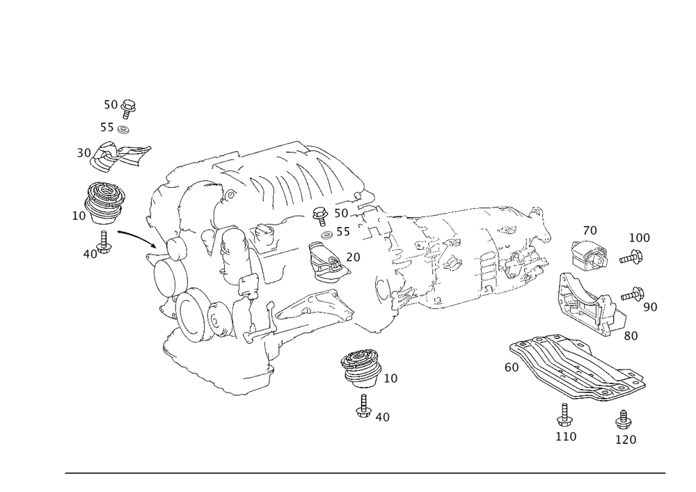 1994-2011 Mercedes-Benz Engine Mount 220-240-33-17 | Mercedes-Benz Parts