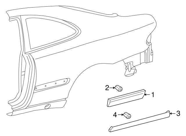 1998-1999 Mercedes-Benz Lower Molding 208-690-10-62 | MB OEM Parts