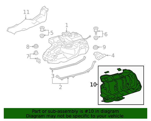 77606-48140 - Fuel Tank Skid Plate For 2016-2022 Lexus | Lexus OE Parts