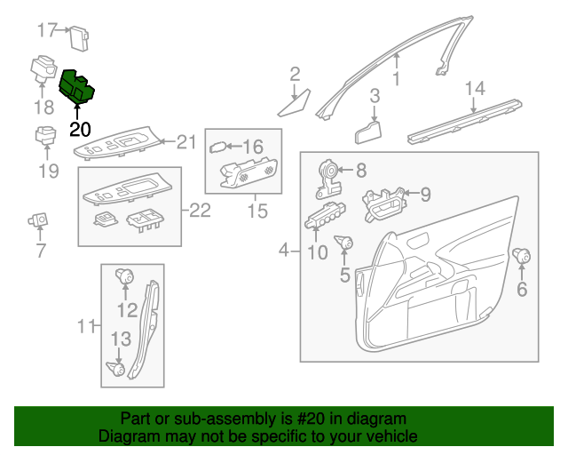 Lexus OEM Window Switch Part# 84040-53180 | OEM Vehicle Parts