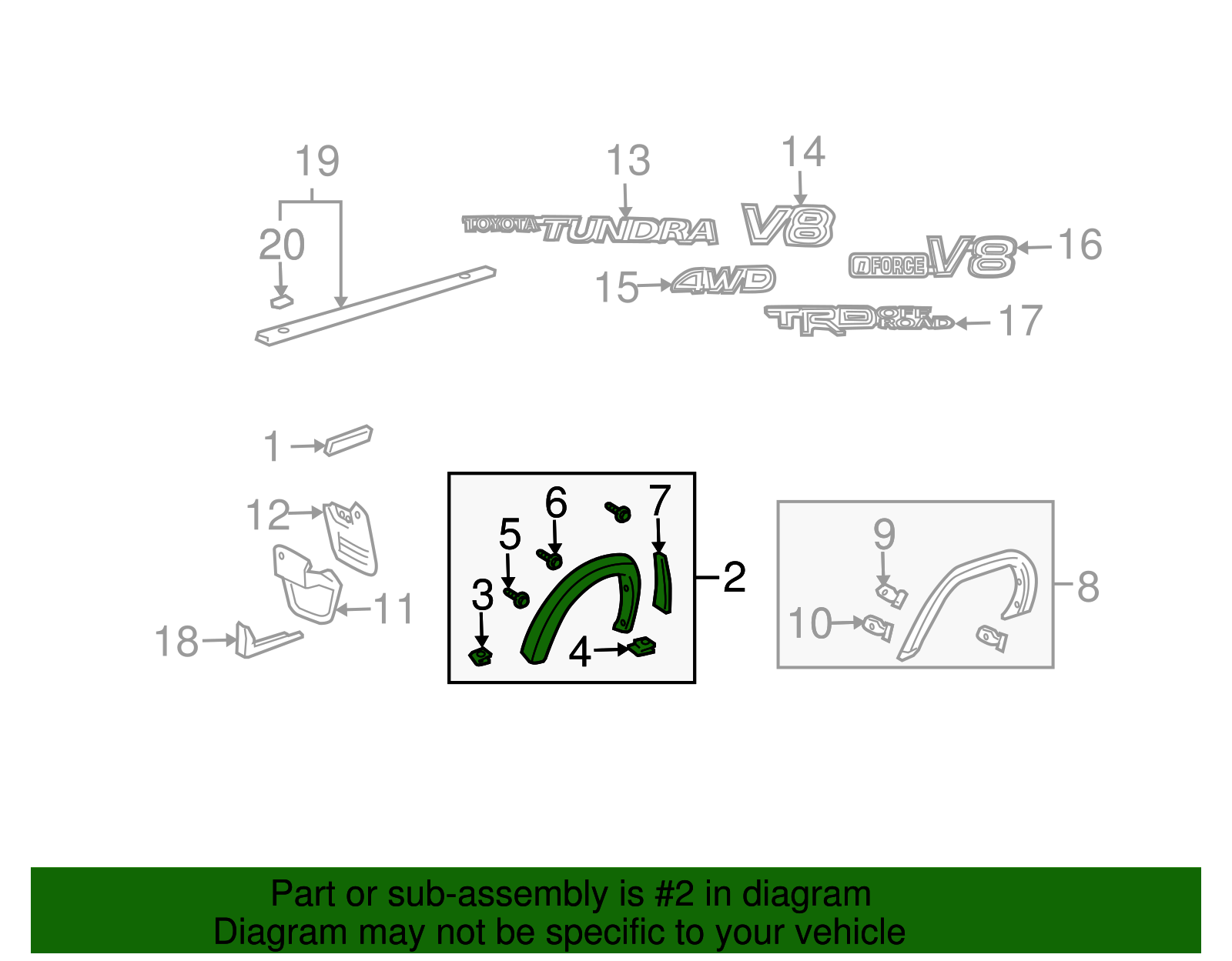 2000-2006 Toyota Tundra 2000-2006 Toyota Tundra - Fender Flare (Right ...