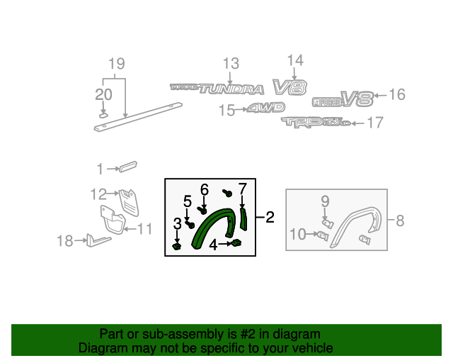 2000-2006 Toyota Tundra Fender Flare (Right) 75873-0C904 | OEM Parts Online