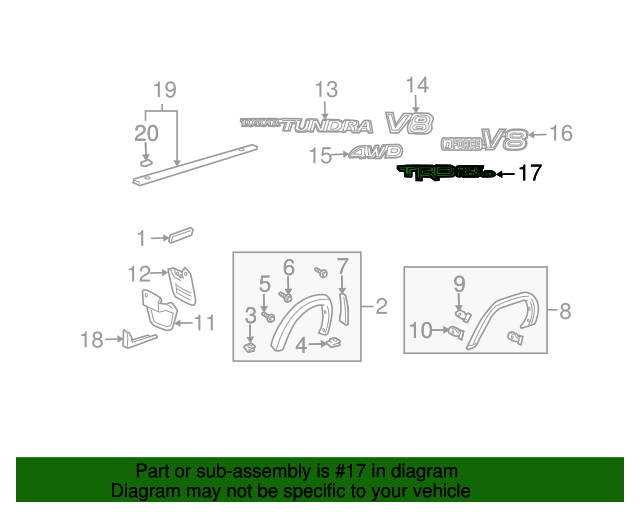 2000-2006 Toyota Tundra Decal 75996-0C010-A0 | Toyota Parts Center