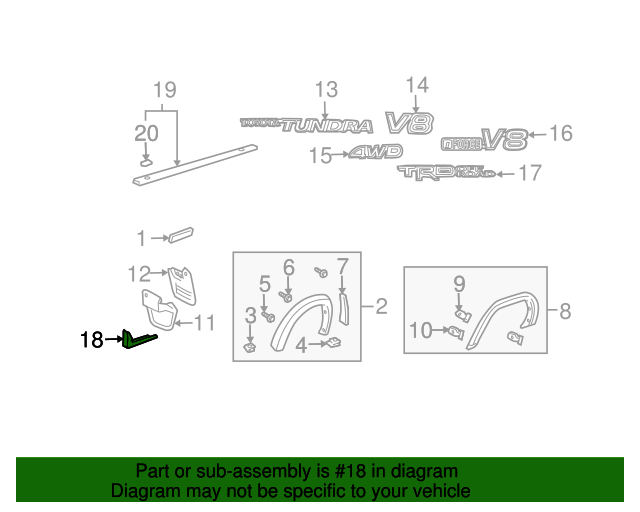 2000-2006 Toyota Tundra Molding 75641-0C010 | Toyota Parts Center