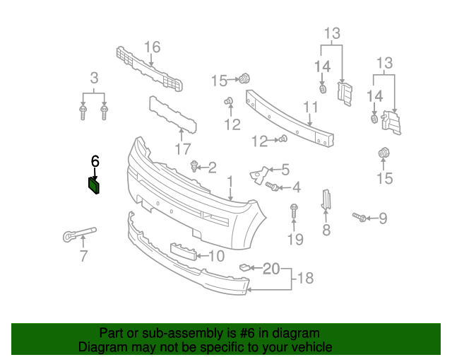 52133-52051 - Extension Front Bumper 2004-2006 Scion xB | Longo Toyota ...