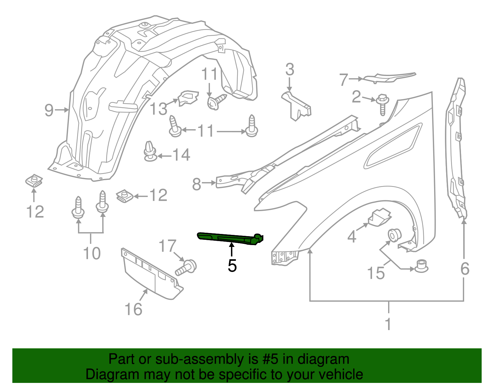 2011-2020 Infiniti Fender Front Bracket 63181-1LA0A | Faulkner Infiniti ...
