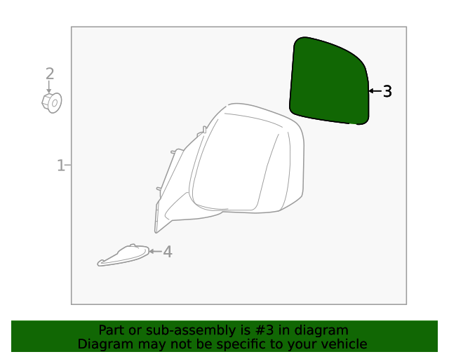 96365-95A0A - Mirror Glass 2015-2021 Nissan NV200 | Nissan Parts ...