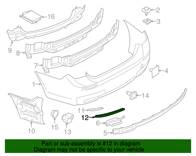 51-12-8-047-729 - Bumper Trim 2011-2015 BMW | AutoNationParts.com