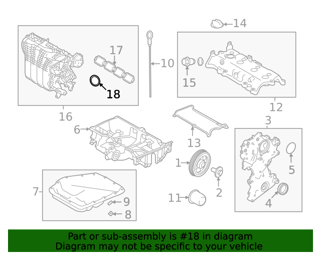 2019-2021 Nissan Intake Manifold Gasket 16175-6CA0A | TascaParts.com