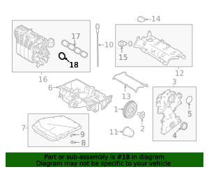2021 Nissan Rogue Intake Manifold Gasket 16175-6RA0A | TascaParts.com