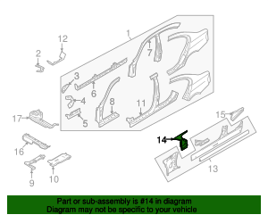 Genuine BMW 41-21-7-145-339 | Outer Hinge Pillar Reinforced Plate ...