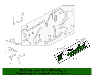 41117145337 - 2006-2011 BMW Inner Rocker (41-11-7-145-337) | BMW of ...