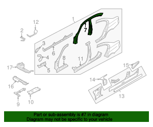 41217277330 - 2006-2011 BMW Roof Rail (41-21-7-277-330) | BMW of South ...