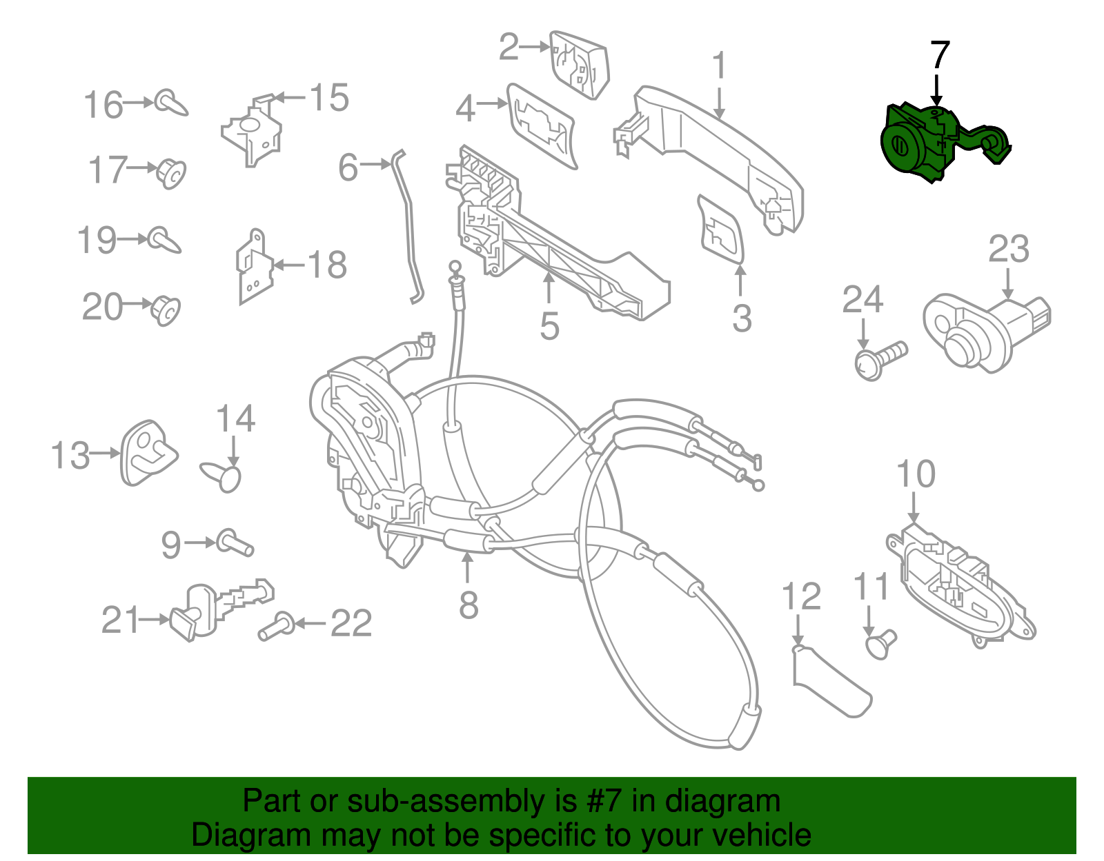2004-2024 Nissan Lock Cylinder H0601-7Y000 | Temecula Nissan Parts